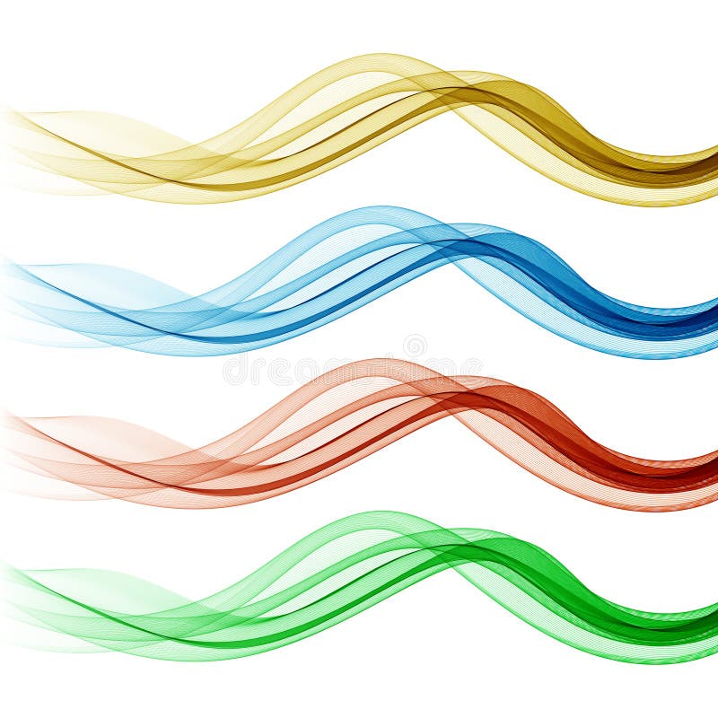 Set of Waves on a White Background, Green, Blue, Yellow, Red Stock ... Set of Waves on a White Background, Green, Blue, Yellow, Red Stock ...