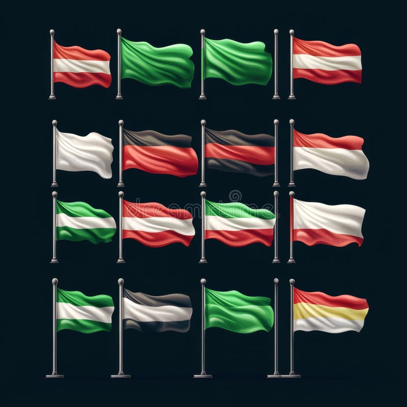 Set of Waving Flags of the Countries of the World. Vector Illustration ...