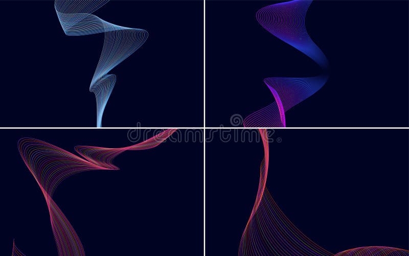 Set of 4 Waving Line Backgrounds for a Contemporary Design Stock Vector ...