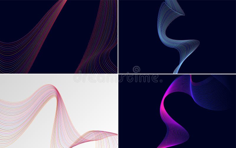 Set of 4 Waving Line Backgrounds for a Contemporary Design Stock ...