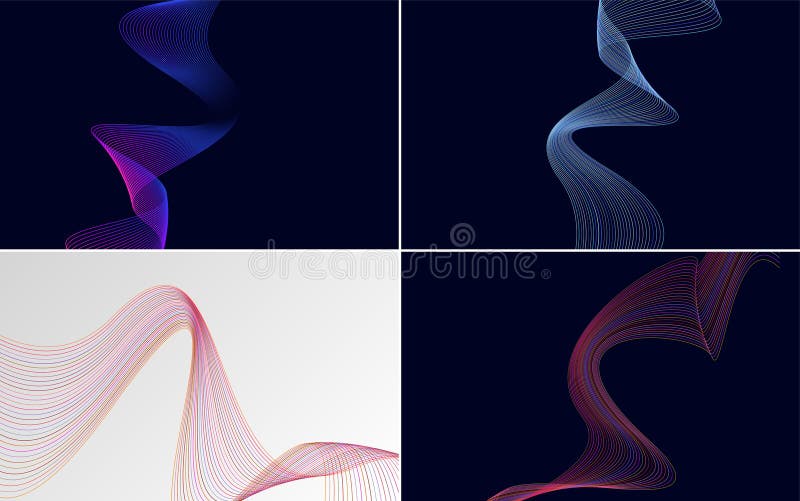 Set of 4 Waving Line Backgrounds for a Contemporary Design Stock Vector ...