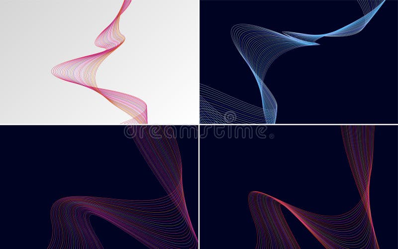 Set of 4 Waving Line Vector Backgrounds for a Unique Design Stock ...