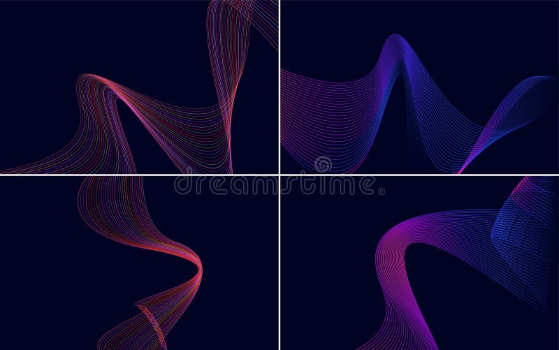 Set of 4 Waving Line Vector Backgrounds for a Unique Design Stock ...