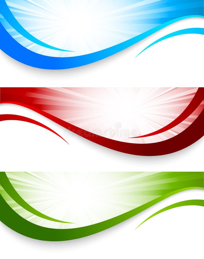 Set of wavy banners stock vector. Illustration of modern - 27268533