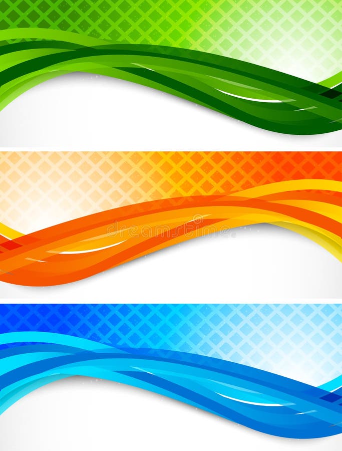 Set of wavy banners stock vector. Illustration of movement - 27331713