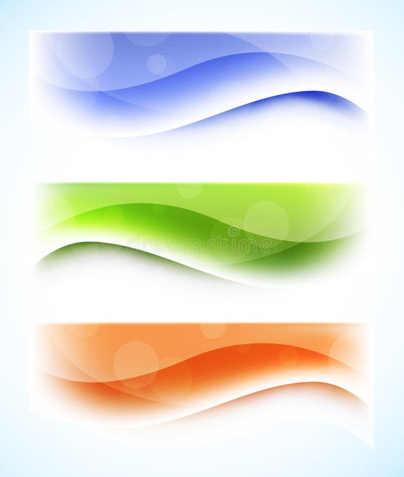 Set of wavy banners stock vector. Illustration of green - 29594971
