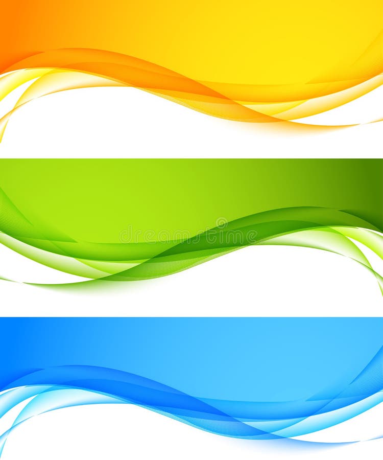 Set of wavy banners stock vector. Illustration of modern - 27268533