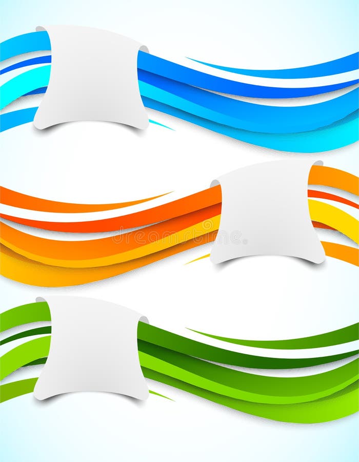 Set of wavy banners stock vector. Illustration of orange - 32762658