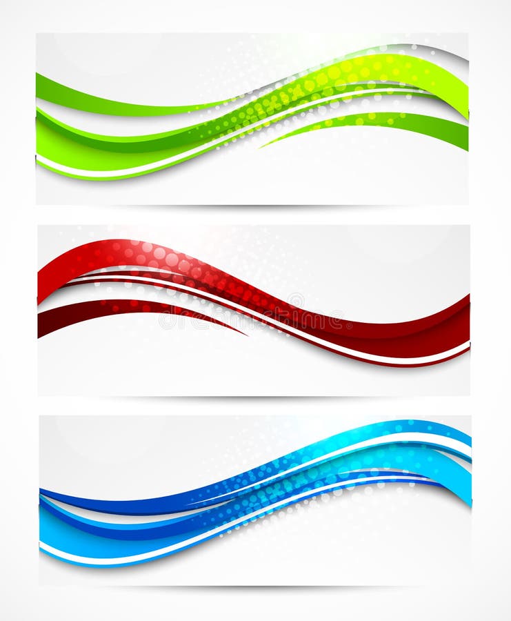 Set of wavy banners stock vector. Illustration of modern - 27268533