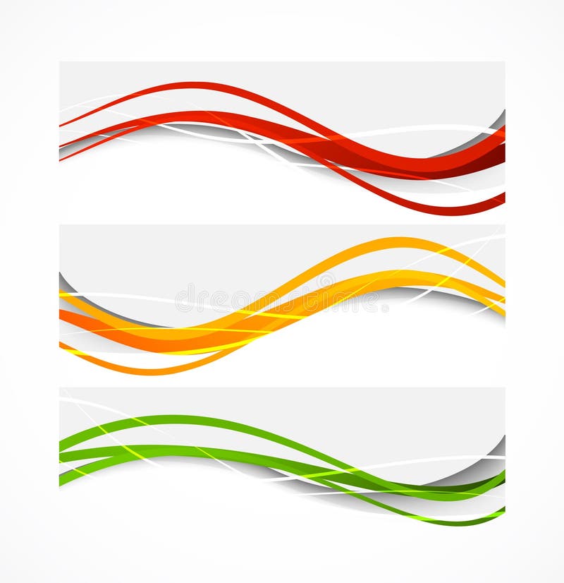 Set of wavy banners stock vector. Illustration of modern - 27268533