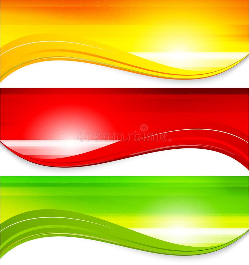 Set of wavy banners stock vector. Illustration of business - 42382143