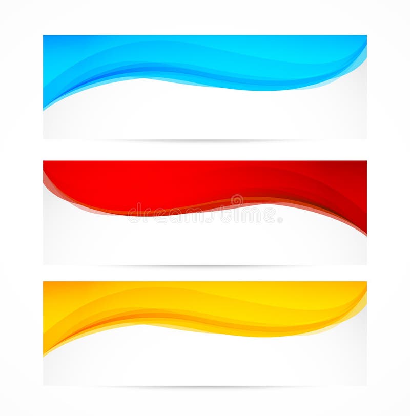 Abstract Web Colorful Line Header Footer Set Stock Vector ...