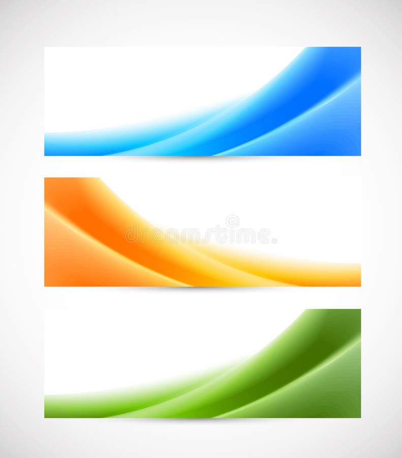 Set of wavy banners stock vector. Illustration of digital - 42696837