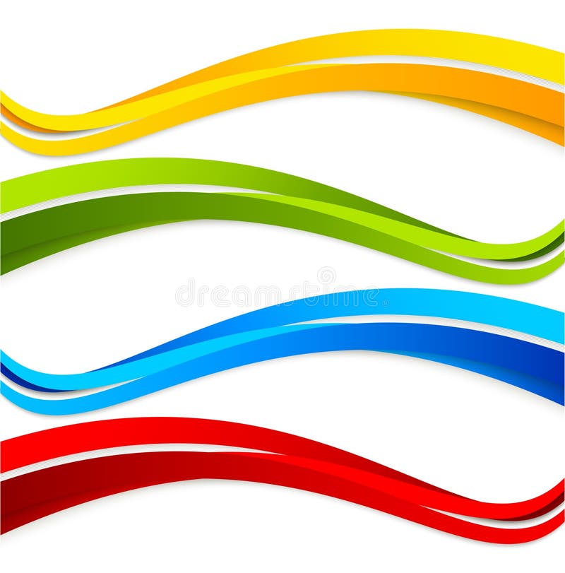 Set of Wavy Colorful Banners. Stock Vector - Illustration of decorative ...