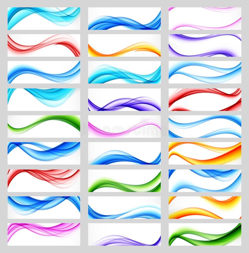 Set of Wavy Colorful Banners. Stock Vector - Illustration of decorative ...