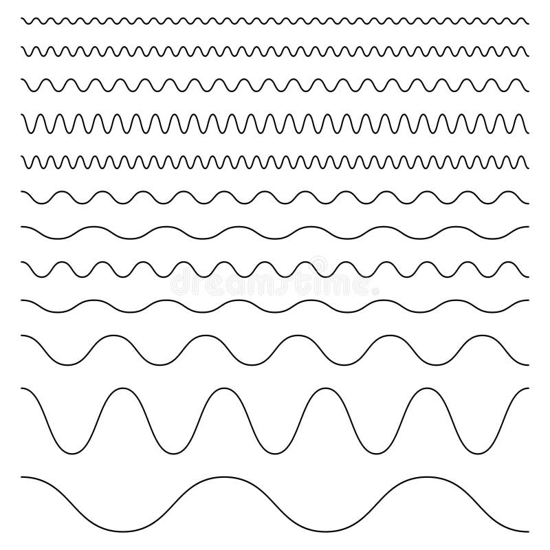 A Set of Wavy Horizontal Lines. Simple Vector Linear Illustration Stock ...