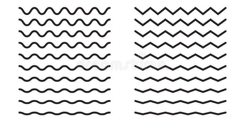Set of Wavy Horizontal Lines. Vector Design Element Stock Illustration ...
