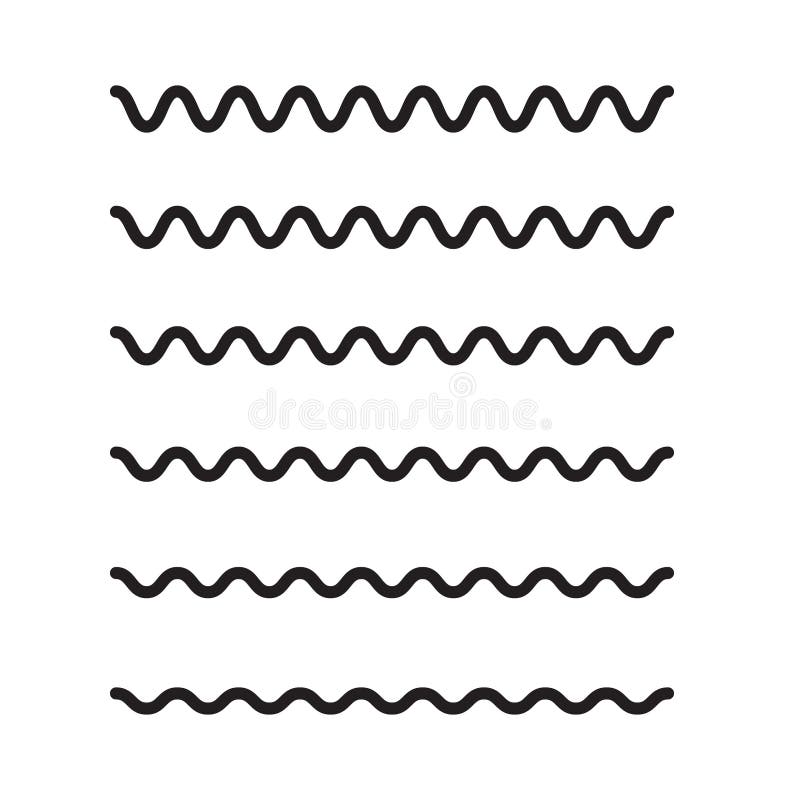 Set Of Wavy Horizontal Lines. Vector Design Element Stock Illustration ...