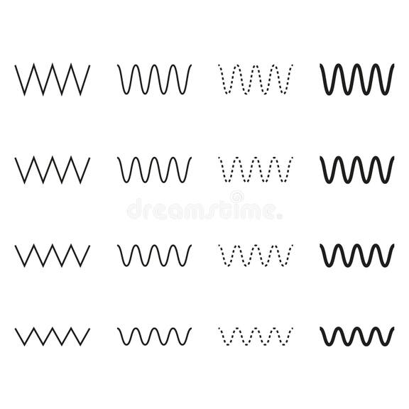 Set of Wavy Horizontal Lines. Vector Illustration. Stock Image Stock ...