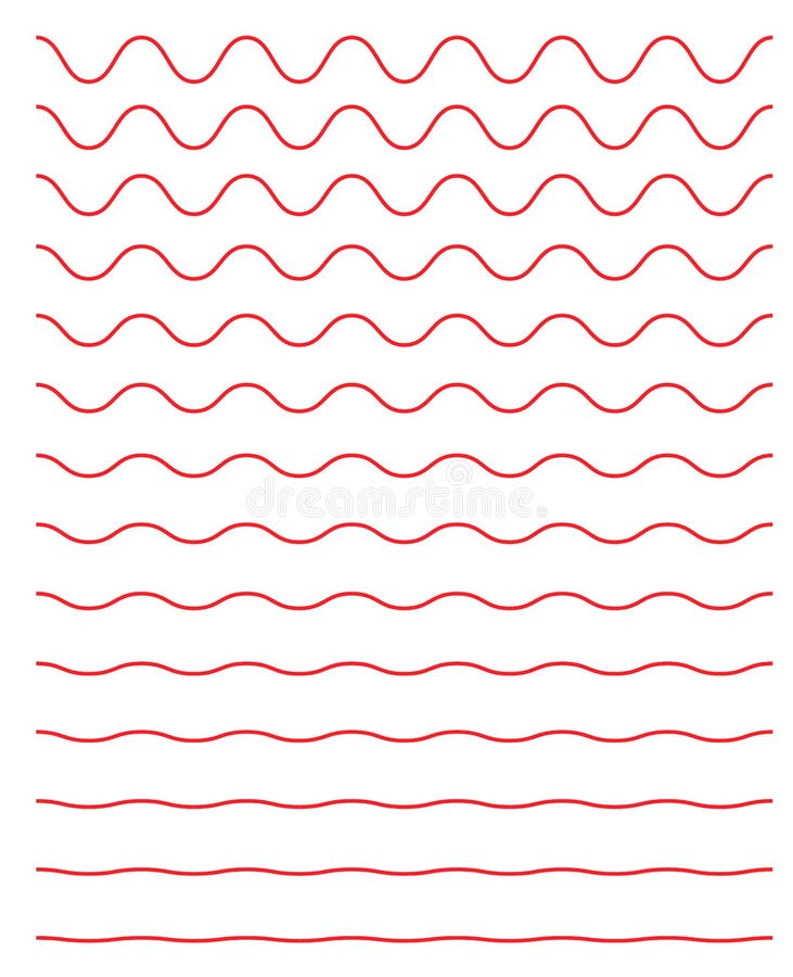 Set of Wavy Horizontal Lines. Vector Simple New Design Element Stock ...