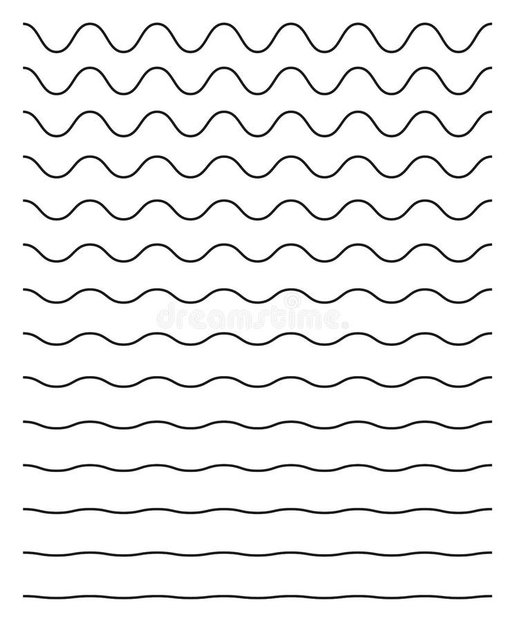 Set of Wavy Horizontal Lines. Vector Simple New Design Element Stock ...