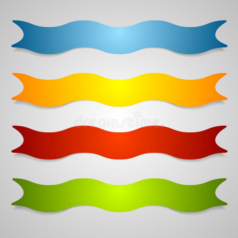 Set of wavy label ribbons stock vector. Illustration of bright - 51905192