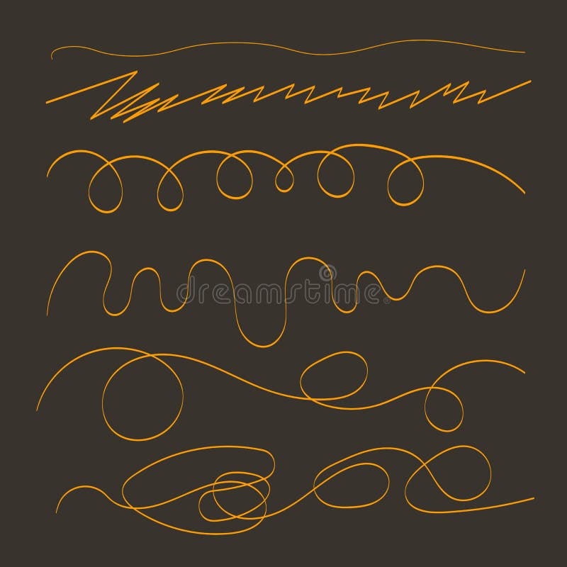 Set of Wavy Lines, Vector Collection Stock Vector - Illustration of ...