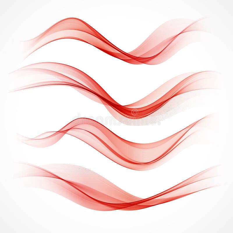 Set of Wavy Red Banners. Vector Illustration Stock Vector ...