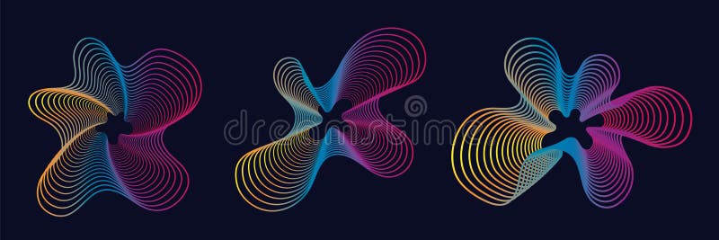 Set of Wavy Transition Lines. Deformed Frames Stock Vector ...