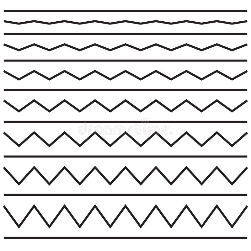 A Set of Wavy - Wavy and Zigzag - Crosses Cross Horizontal Lines ...