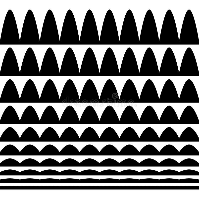 A Set of Wavy Zigzag Horizontal Wiggly Lines Stock Vector ...