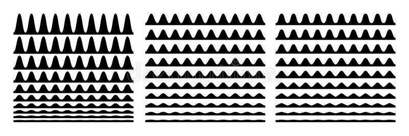 A Set of Wavy Zigzag Horizontal Wiggly Lines Stock Vector ...