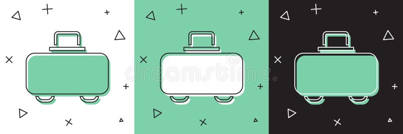 Set Weapon Case for Storing and Transporting Weapons Icon Isolated on ...