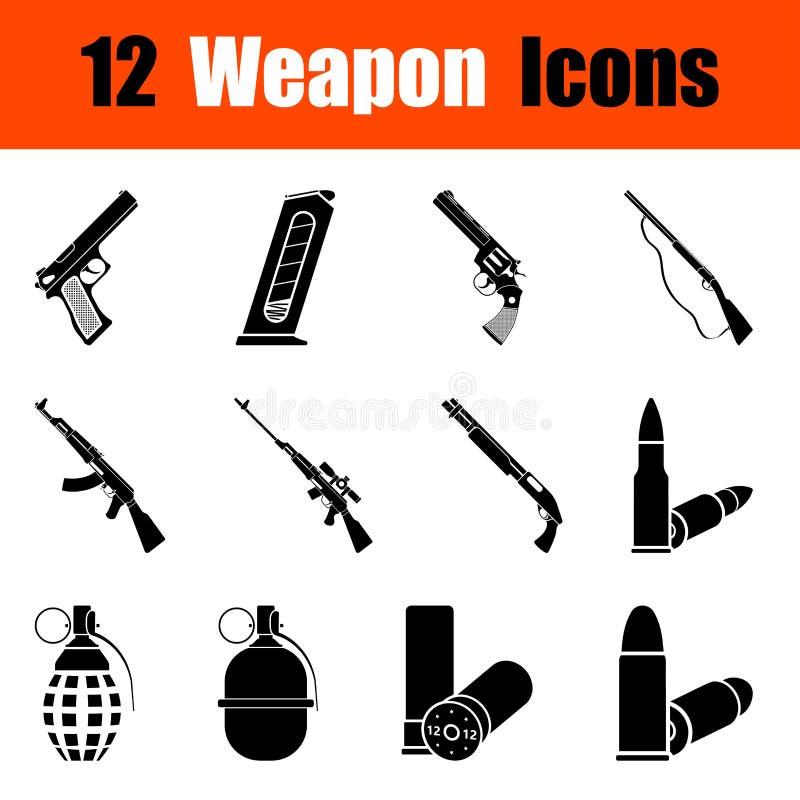 Set of weapon icons stock vector. Illustration of police - 69106131