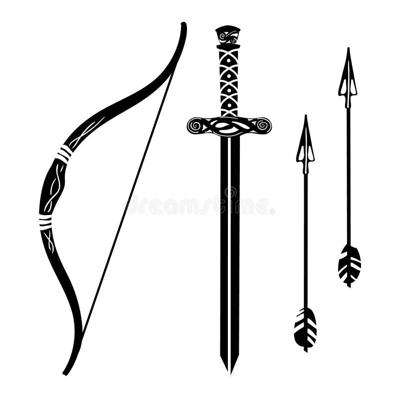 Arrow Sword Logo Icon Vector Illustration Design Stock Vector ...