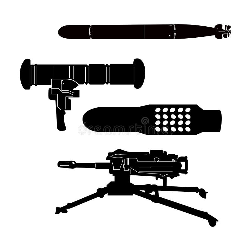Set of weapons stock illustration. Illustration of launcher - 83778901