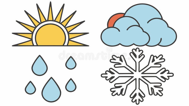 Set of Weather Condition Icons, Forecast Elements, Vector Design ...