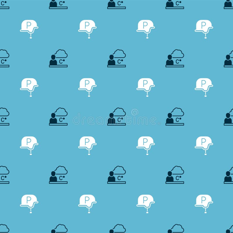 Set Weather Forecast and War Journalist on Seamless Pattern. Vector ...