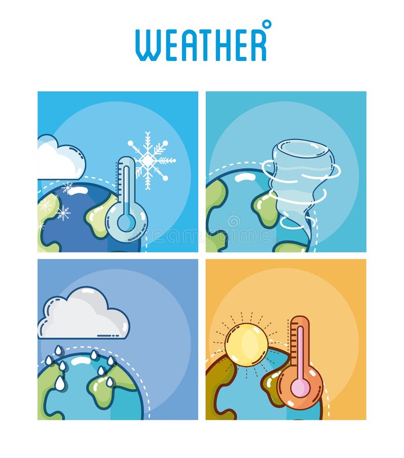 Set of weather frames stock vector. Illustration of meteorology - 118418873