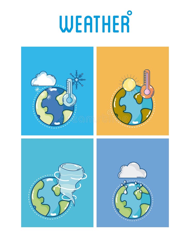 Set of weather frames stock vector. Illustration of squares - 118418950