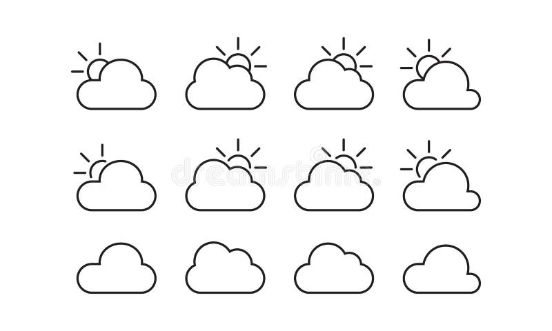 Set of Weather Icon. Set of Fine Weather. Set of Sunshine Stock Vector ...
