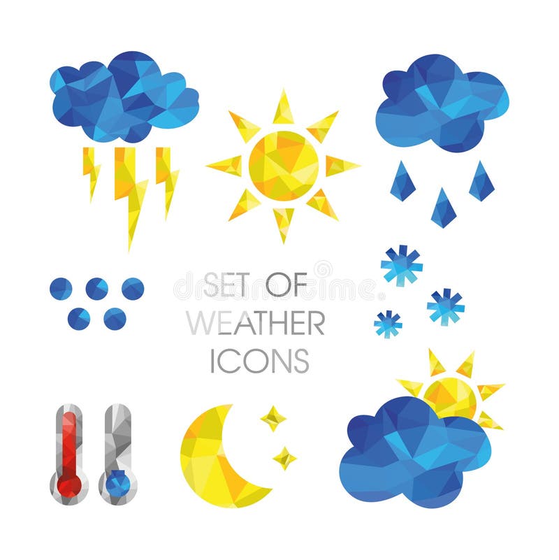 Set of weather icon stock vector. Illustration of climate - 248707586