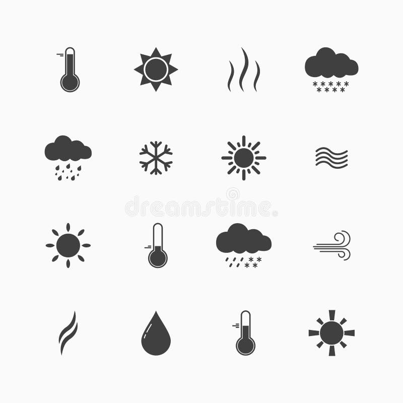 Set Weather Icons. Weather Forecast Icons. Vector Stock Vector ...
