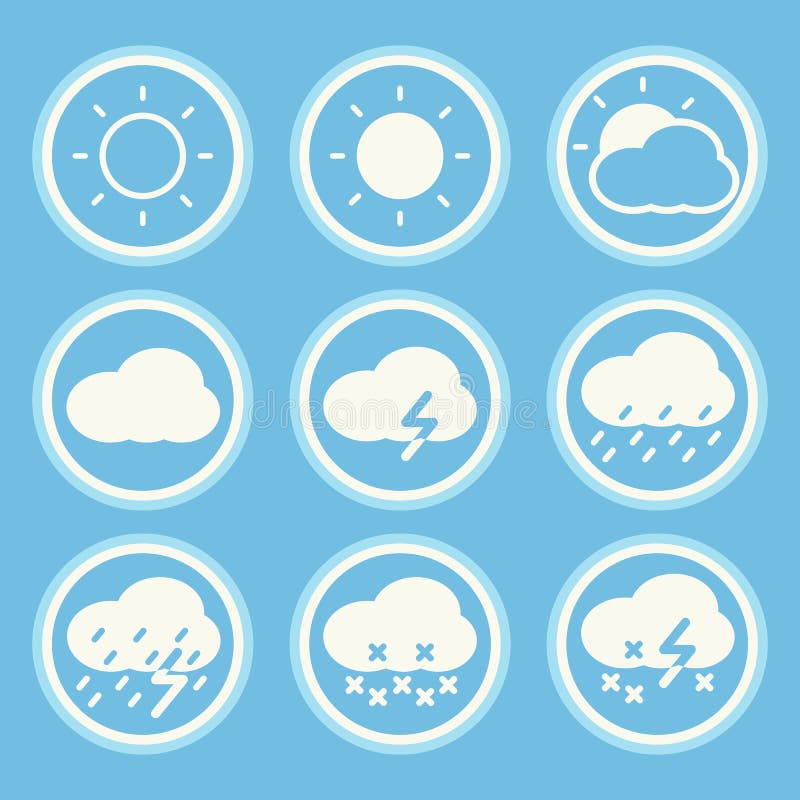Flat style weather icons stock vector. Illustration of rain - 31748776