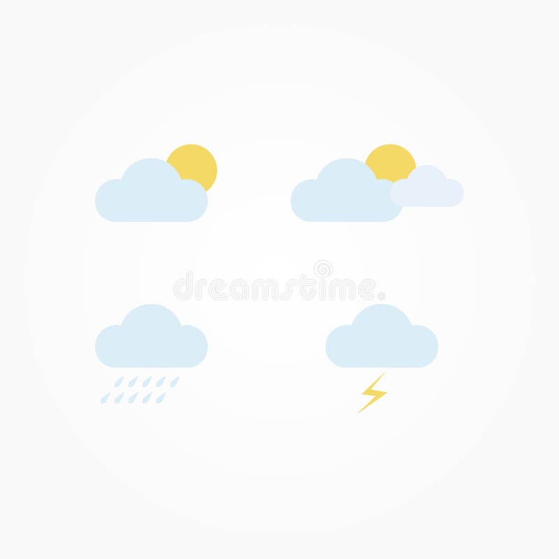 Set of Weather Vector Icons Stock Vector - Illustration of flat, icon ...
