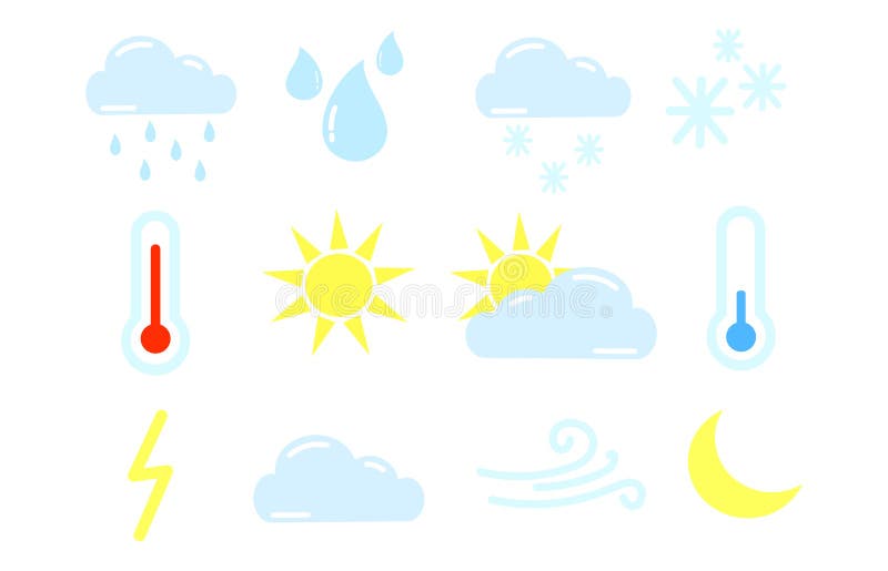 Set of Weather Web Icons. Vector Illustration Stock Illustration ...