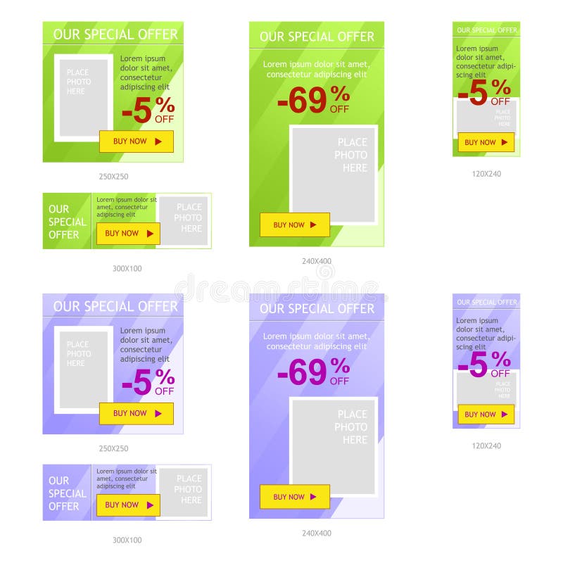 Set of web banner ads stock vector. Illustration of design - 73171368