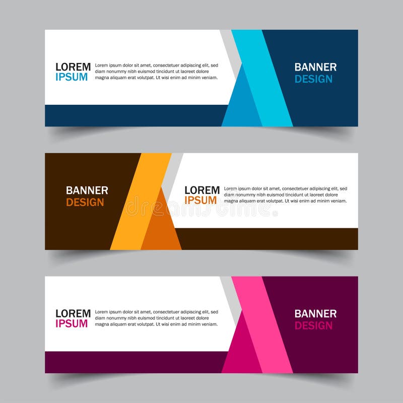 Set of 3 Web Banner Campaign Template with Different Color Variants and ...