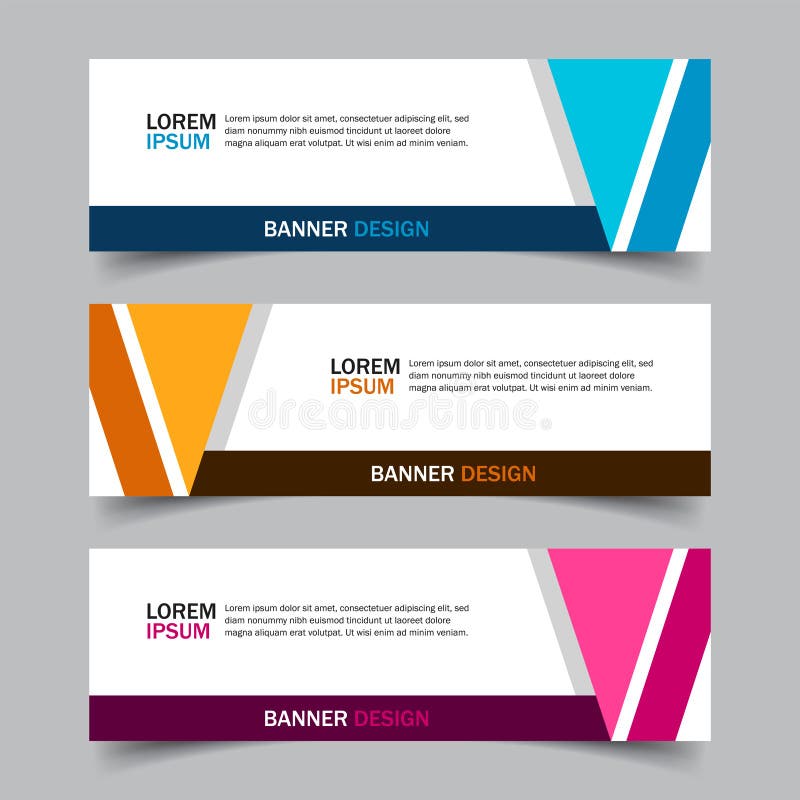 Set of 3 Web Banner Campaign Template with Different Color Variants and ...