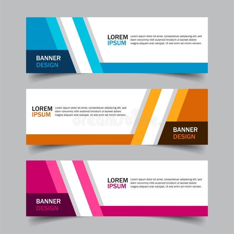 Set of 3 Web Banner Campaign Template with Different Color Variants and ...